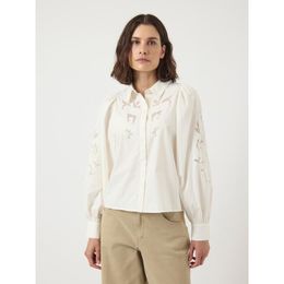 Y.A.S Damen Spitzenbluse &raquo;YASZIMIA LS SHIRT S. NOOS&laquo; wei&szlig; 40
