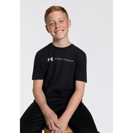 Under Armour Jungen T-Shirt &raquo;UA B LOGO WORDMARK SS&laquo; f&uuml;r Kinder geeignet, mit Logodruck, Kurzarm wei&szlig; XS