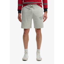 Superdry Herren Sweatshorts &raquo;ATH ESS SHORT&laquo; aus Baumwolle und Polyester, Loose Fit, mit Tunnelzug, melierte Optik grau M, N-Gr