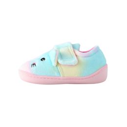 Next Hausschuh M&auml;dchen Gr&ouml;&szlig;e 28 hellblau / hellgelb / ros&eacute; / schwarz