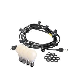 SATISFIRE Garten Party Lichterkette Illu 50 milchige LED Tropfenlampen 50m schwarz | Gr.: onesize