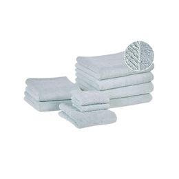 Beliani 9er-Set Handtuch MITIARO in Gr&uuml;n | Gr.: onesize
