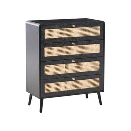 Beliani Kommode MOURA in Schwarz/Braun/Gold - (W) 80 x (H) 98 x (L) 40 cm | Gr.: onesize