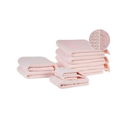 Beliani 9er-Set Handtuch ATIU in Rosa | Gr.: onesize