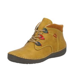 Rieker Damen Schn&uuml;rboots Stiefelette, High Top Sneaker mit Innenrei&szlig;verschluss gelb 39