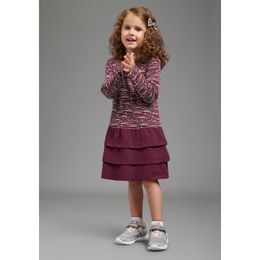Kangaroos M&auml;dchen Kangaroos Jerseykleid &raquo;Kleid mit Allover-Muster&laquo; f&uuml;r M&auml;dchen, f&uuml;r Fr&uuml;hling und Herbst, kniefrei, mit Volants 92/98, N-Gr