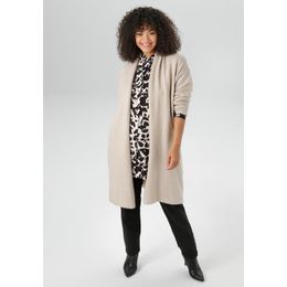 Aniston Plus Damen Aniston PLUS Strickjacke in kuscheliger Qualit&auml;t beige 50