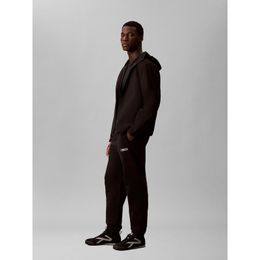 Calvin Klein Herren Sweathose elastische B&uuml;ndchen, Reine Baumwolle, Glanzdruck schwarz S, N-Gr
