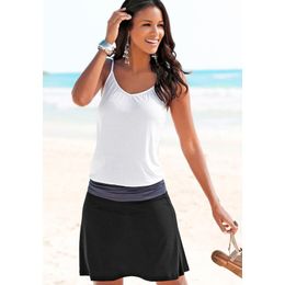 Beachtime By Lascana Damen Beachtime by Lascana Strandkleid &raquo;aus Viskosejersey mit Raffung auf H&uuml;fth&ouml;he, Spaghettitr&auml;ger&laquo; Ohne Taschen Kurzes 