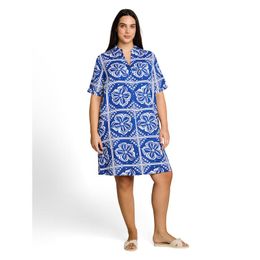 Tom Tailor Plus Damen Tom Tailor PLUS Druckkleid Eingrifftasche Sommerkleid mit grafischem Muster 46, N-Gr