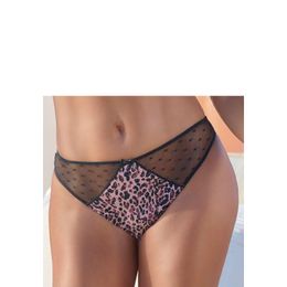 Nuance By Lascana Damen Nuance by Lascana String aus weicher Baumwollmischung mit Leo-Druck 40/42