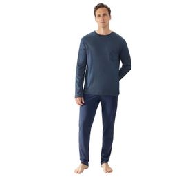 Mey Herren Pyjama &raquo;Bennison&laquo; 2 tlg. Langarm, Brusttasche, Komfortbund blau 52
