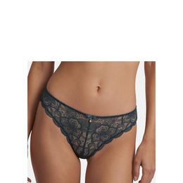 Lascana Damen Lascana Tanga &raquo;Nikoletta&laquo; mit feiner Zierschleife und Accessoire in Perlenoptik blau 36/38