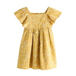 next Kleid M&auml;dchen Gr&ouml;&szlig;e 116 hellgelb / wei&szlig;