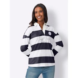Heine Poloshirt in marine-ecru-bedruckt | Gr.: 44