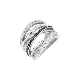 Tom Tailor Damen Tom Tailor Fingerring mit Kristallstein (synth.) 58, Edelstahl, 5mm