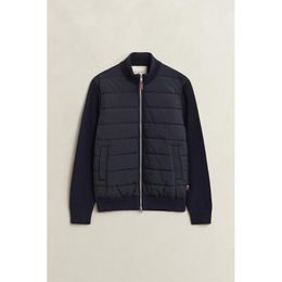 Gant Herren Strickjacke &raquo;HYBRID ZIPPED CARDIGAN&laquo; Regular fit mit Stehkragen blau L