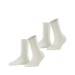 Esprit Damen Socken &raquo;Basic Pure&laquo; 2 Paar, 2 Paar tlg. ohne einschneidendes B&uuml;ndchen, Basic-Socke, Uni-Str&uuml;mpfe atmungsaktiv wei&szlig; 35-38