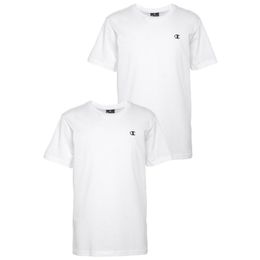 Champion Jungen T-Shirt Packung, 2 Stk. 2er-Pack, Kurzarm, mit Rundhalsausschnitt, aus Baumwolle wei&szlig; XL (164/170)
