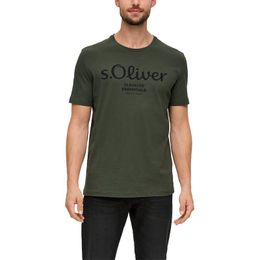 s.Oliver Herren s.Oliver T-Shirt mit Logo-Print gr&uuml;n XL