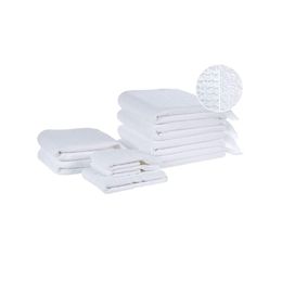 Beliani 9er-Set Handtuch ATIU in Wei&szlig; | Gr.: onesize