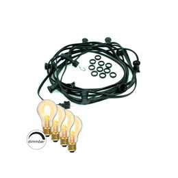 SPICELITE Garten Party Lichterkette Illu 20x dimmbare Gl&uuml;hbirne 20m schwarz | Gr.: onesize