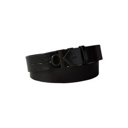Calvin Klein Herren Lederg&uuml;rtel &raquo;MONOGRAM BUCKLE 35MM&laquo; Gr&ouml;&szlig;enverstellbar schwarz 120