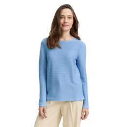 Tom Tailor Damen Tom Tailor Rundhalspullover &raquo;Regular&laquo; aus Rippstrick blau XXL (44)