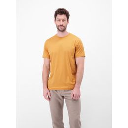 Lerros Herren Lerros T-Shirt mit Logo-Stickerei gelb 3XL