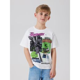 name it Jungen T-Shirt &raquo;NKMJAHI MINECRAFT NREG SS TOP NOOS BFU&laquo; wei&szlig; 158/164