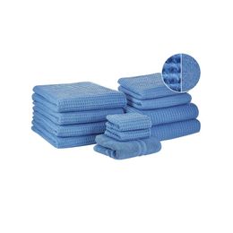 Beliani 11er-Set Handtuch AREORA in Blau | Gr.: onesize