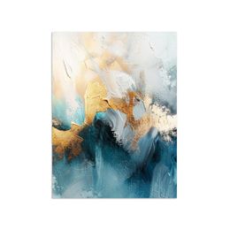 OnlyWow Poster Abstrakte Kunst gold blau | Gr.: 20x30-cm