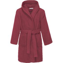 REDBEST Frottier Kinder-Bademantel mit Kapuze Chicago in weinrot | Gr.: 86-92