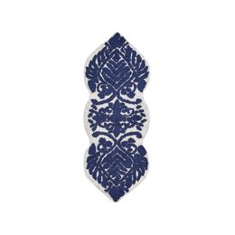 Beliani Badematte CANBAR in Blau/Wei&szlig; - (W) 150 x (L) 60 cm | Gr.: onesize