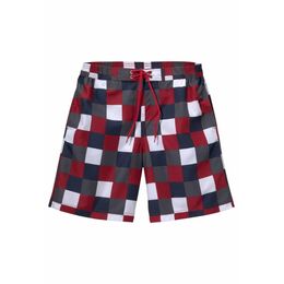 Buffalo Badeshorts in rot-marine-kariert | Gr.: L