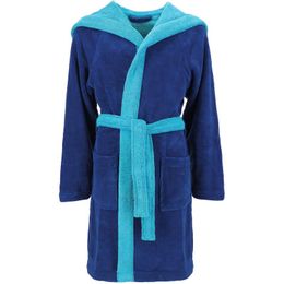 Vossen Kinderbademantel &raquo;Bixie, ideal f&uuml;r Sauna & Spa, Hotelbademantel, Morgenmantel&laquo; 1 Stk. Doubleface-Look blau Baumwoll-Mix 98/104 L: 64cm