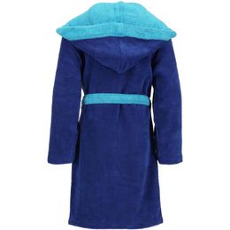 Vossen Kinderbademantel &raquo;Bixie, ideal f&uuml;r Sauna & Spa, Hotelbademantel, Morgenmantel&laquo; 1 Stk. Doubleface-Look blau Baumwoll-Mix 98/104 L: 64cm