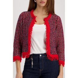 monari Damen Strickjacke mit Fransenkante 42
