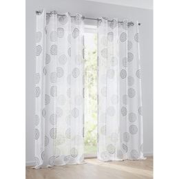 Kutti Vorhang &raquo;Bella&laquo; &Ouml;sen 1 Stk. tlg. Gardine, halbtransparent, Ausbrenner, bedruckt, Baumwolle-Polyester grau Baumwolle, Polyester 145cm, &Ouml;sen, 135cm