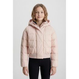 Calvin Klein Jeans Damen Blouson &raquo;ARCHIVE GRID PUFFER JACKET&laquo; mit Kapuze f&uuml;r Kinder bis 16 Jahre, mit Kapuze rosa 6 (116)