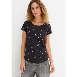 bonprix Damen bonprix T-Shirt Slim Fit Passform, Kurzarm, abgerundeter Saum, aus reiner Baumwolle 52/54