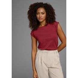 Boysen's Boysen's Damen T-Shirt &raquo;in vielen Farben & gro&szlig;en Gr&ouml;&szlig;en&laquo; Kurzarm, unifarben, Rundhals, f&uuml;r Freizeit und Alltag rot 48