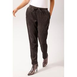 Aniston Casual Damen Aniston CASUAL Schlupfhose aus trendigem, elastischen Cord braun 46, N-Gr