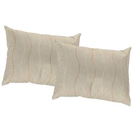 WIRTH Dekokissen &raquo;Sepino&laquo; Kissenh&uuml;lle ohne F&uuml;llung, 2 St&uuml;ck beige Baumwolle, Polyester B/L: 40cm x 40cm, 2 Stk.