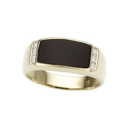 Firetti Herren Fingerring &raquo;Schmuck Geschenk Gold 333 Herrenring Goldring Edelstein Farbstein Onyx&laquo; mit Onyx - mit Brillanten schwarz 19, 0,02 P2 = 
