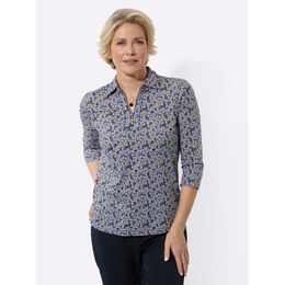 WITT WEIDEN Poloshirt in marine-vanille-bedruckt | Gr.: 40