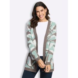 WITT WEIDEN Jacquard-Strickjacke in kalkmint-taupe-gemustert | Gr.: 36