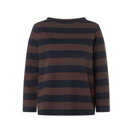 More & More More & More kompaktes 3/4 Arm-Boxy-Blockstreifenshirt in brown/marine stripes | Gr.: 44