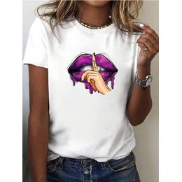 RMK Damen T-Shirt Kuss WEISS-Lila | Gr.: XS