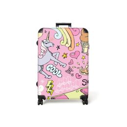 NoBoringSuitCases Suitcase, Koffer, Reisekoffer Wunderland rosa | Gr.: 36 L